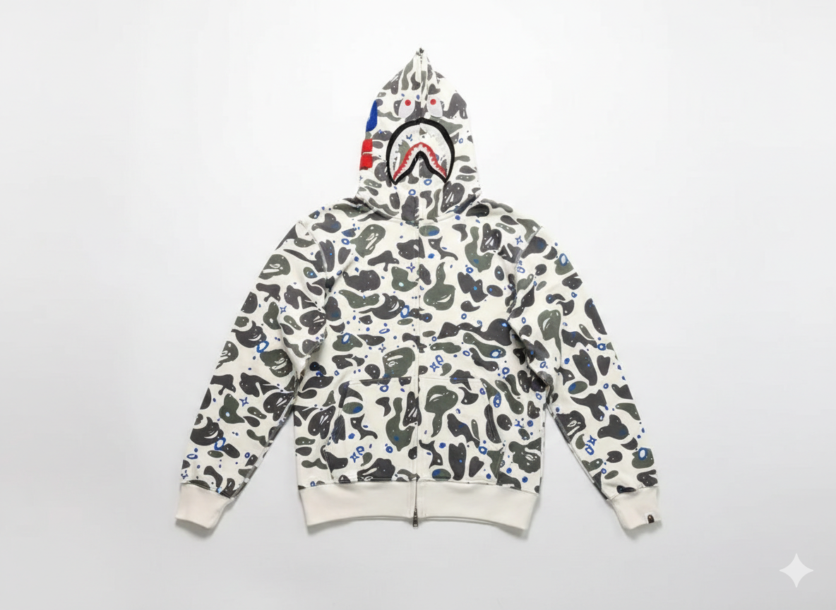 BAPE SHARK HOODIE WHITE – KITSUNE HYPE DEPT