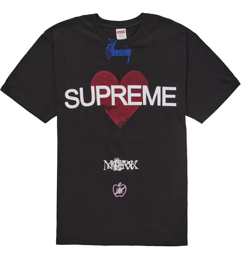 SUPREME HEART BLACK TEE – KITSUNE HYPE DEPT